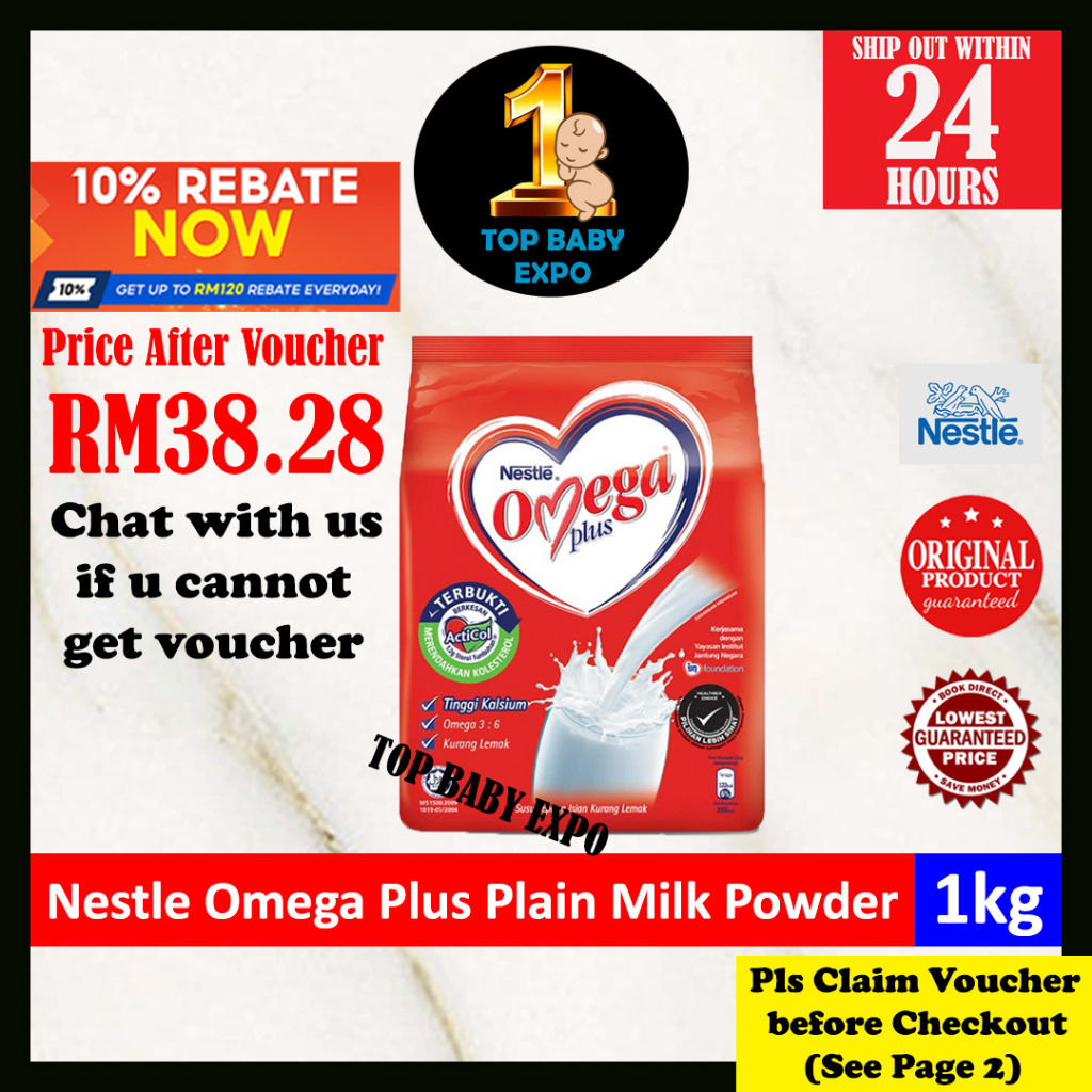 Nestle Omega Plus Plain Milk Powder (1kg) Exp: 12/2026 | Shopee Malaysia