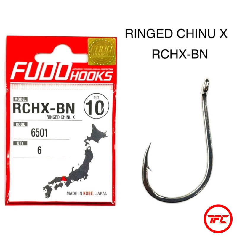 FUDO Hooks Ringed Chinu X Extra Strong Fishing Hook Japan RCHX-BN ...