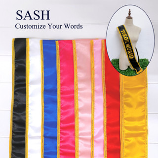 Kain Selempang Custom Sash Gold Trim Custom Selempang Add on Wording Or ...