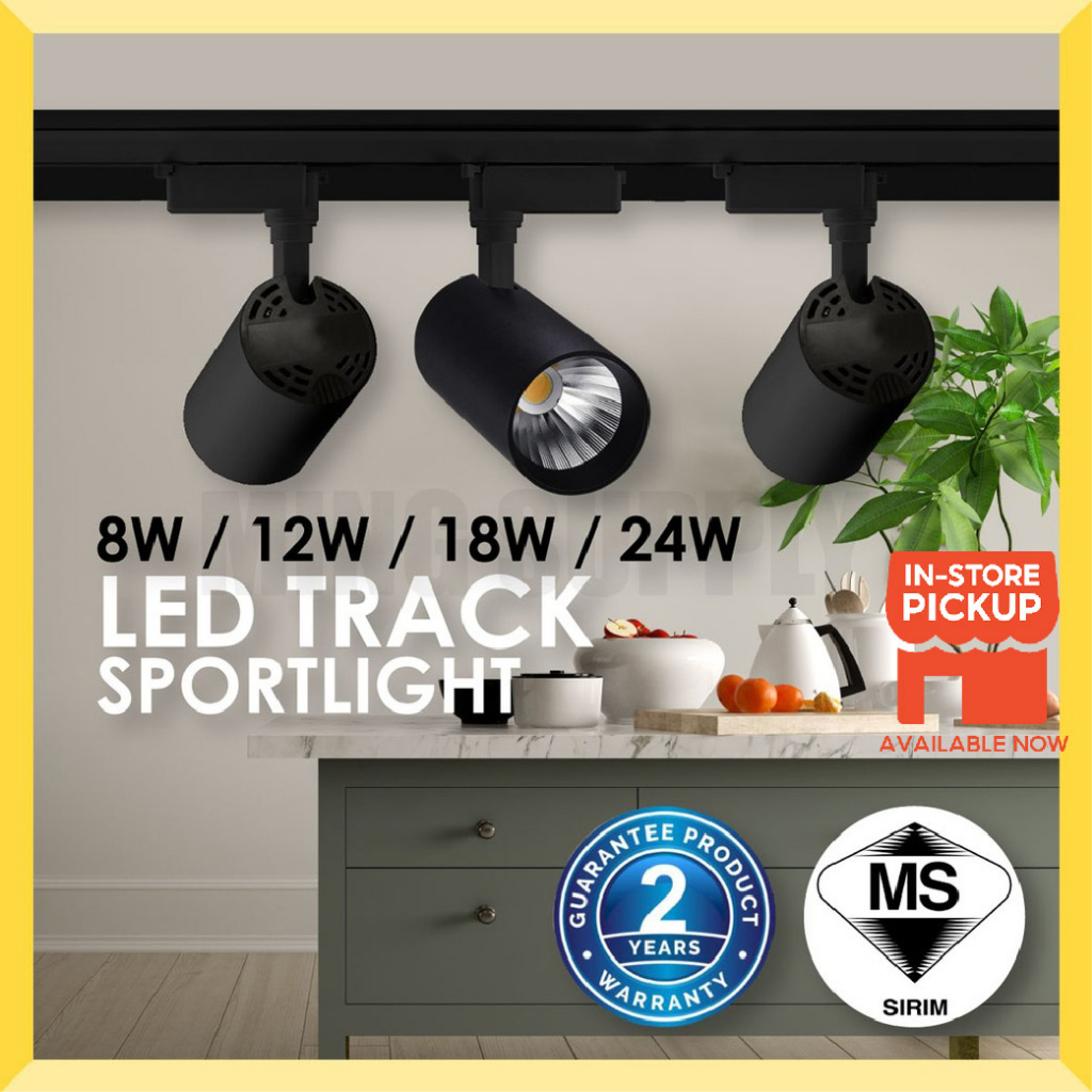 (Sirim) Lampu Track Light LED COB Tracklight Spotlight Ceiling Spot ...