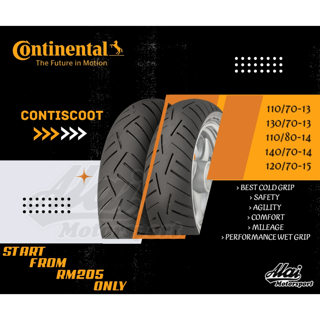 SCOOTER TAYAR MALAYSIA | CONTINENTAL CONTISCOOT | CONTI SCOOT| NMAX ...