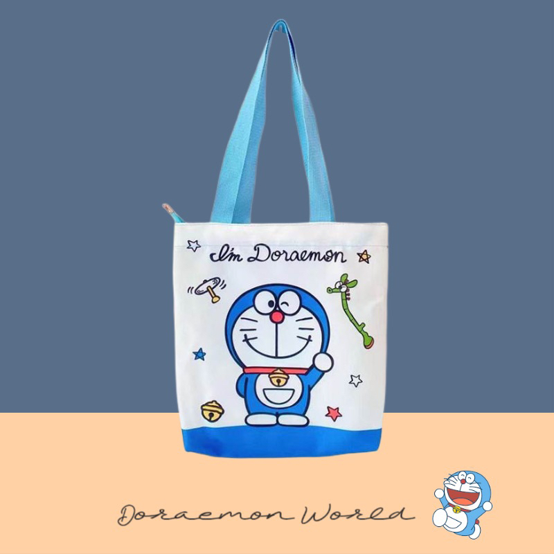 [Recycle Bag]Doraemon Recycle Bag With Zip Students Tuition Beg Doremon ...