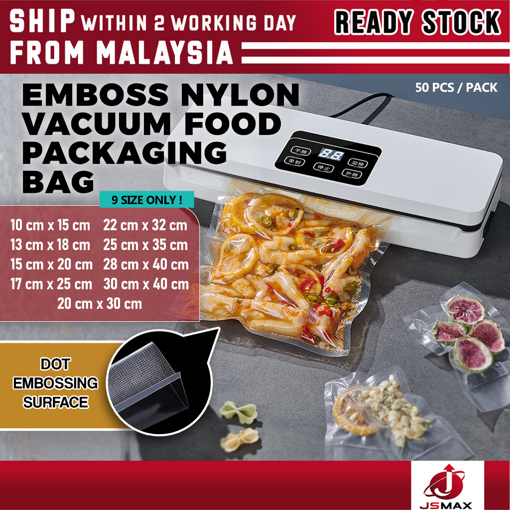 (Emboss) Nylon Vacuum Packaging Bag 50pcs/pkt | Shopee Malaysia