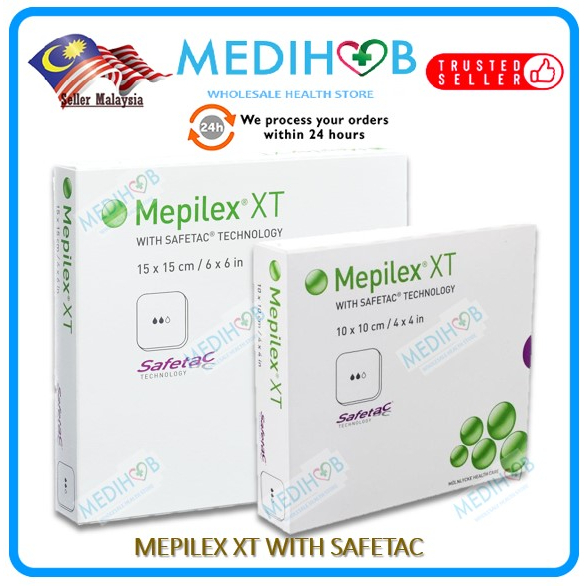 MOLNLYCKE Mepilex XT Foam Wound Dressing 5s 10x10cm (21100)/15x15xcm ...