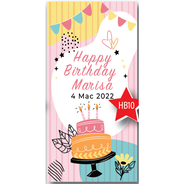 Happy Birthday Sticker / Selamat Hari Jadi Sticker / Sticker Kotak ...