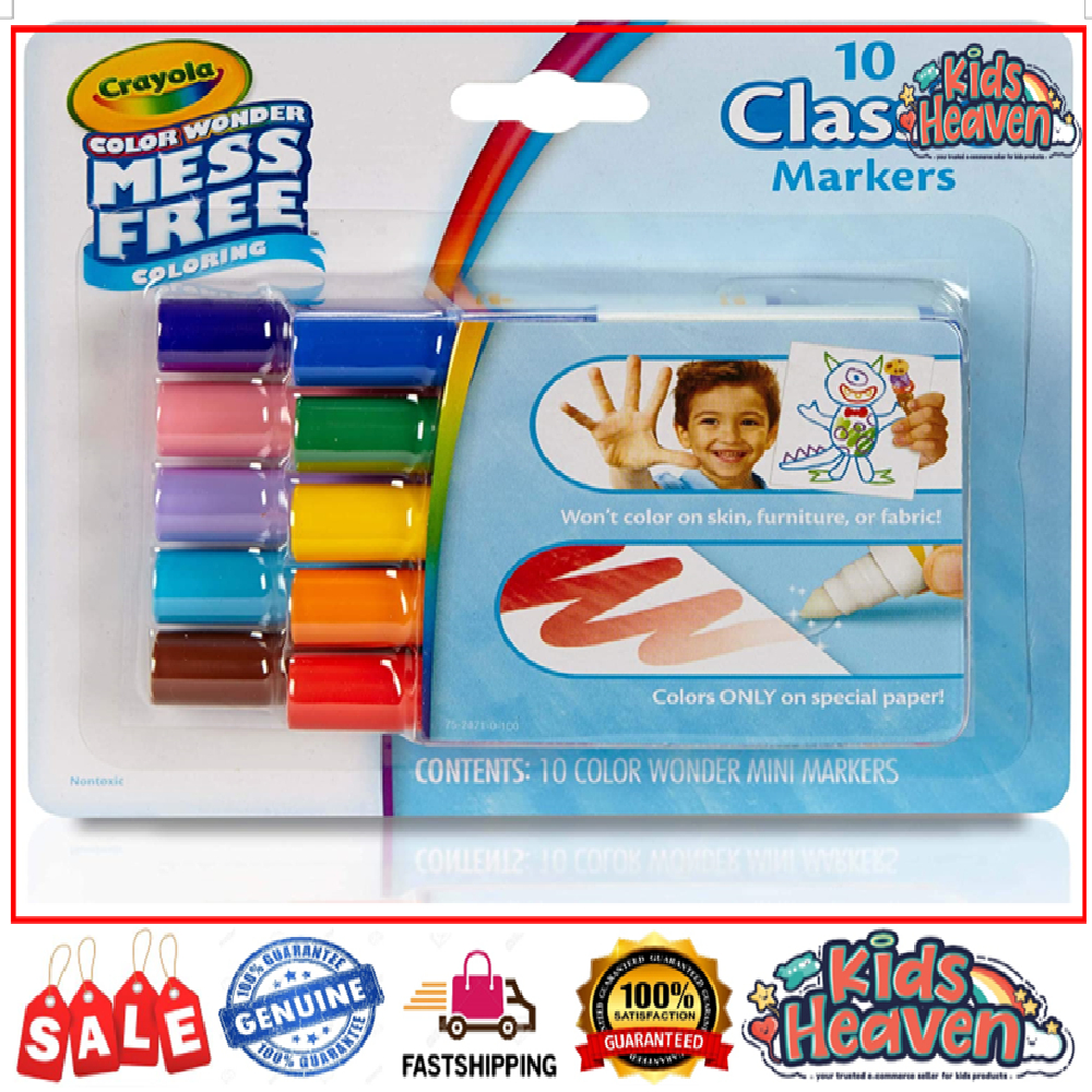 Crayola Color Wonder Markers Mess Free Coloring 10 Count - Classic ...