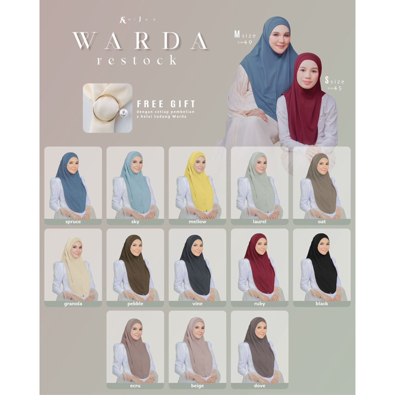 READY STOCK WARDA PLAIN BY AS HIJAB - Dato’ Aliff Syukri & Datin Shahida | Shopee Malaysia