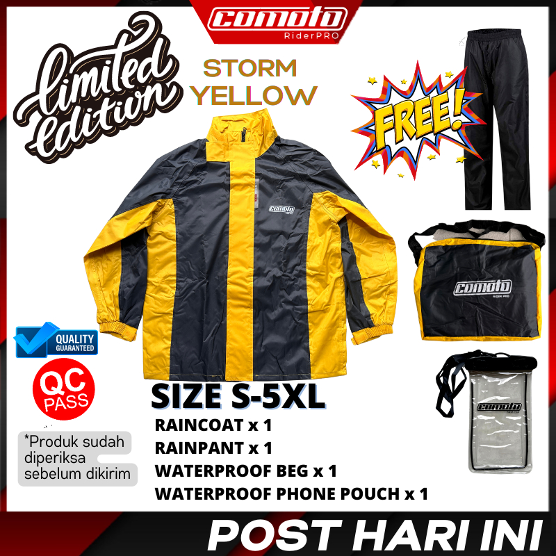 COMOTO Rain Coat Motorcycle Baju Hujan Waterproof Special CYAN (S TO ...
