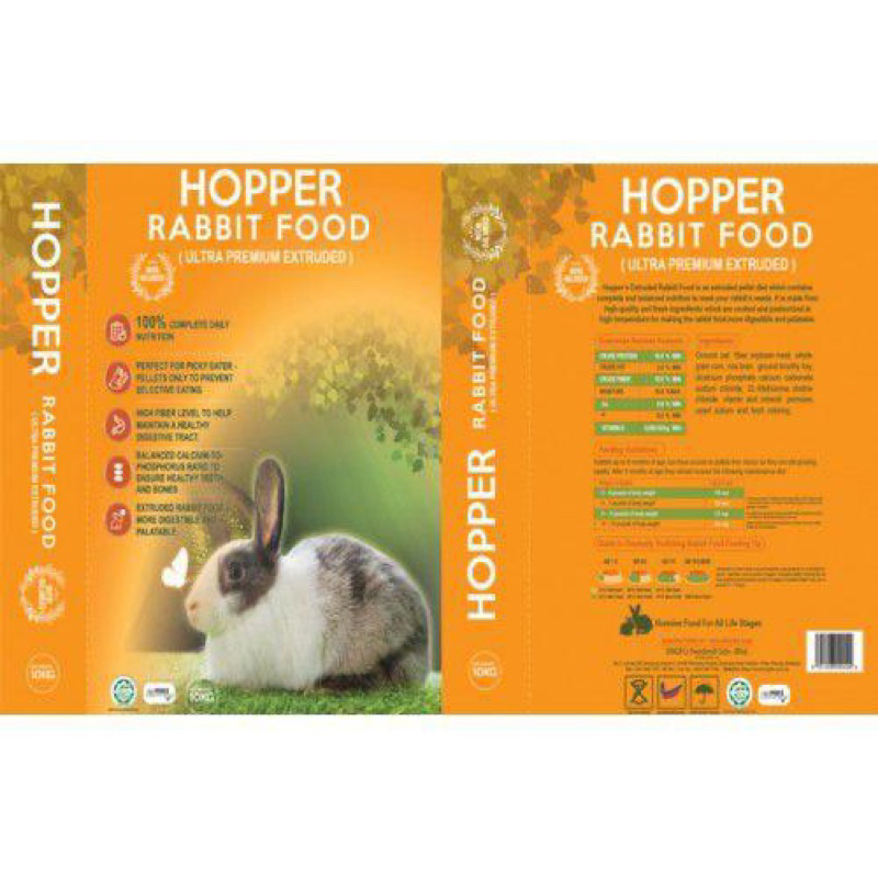 HOPPER Rabbit / Hamster and Guinea Pig Food Makanan Arnab Premium ...
