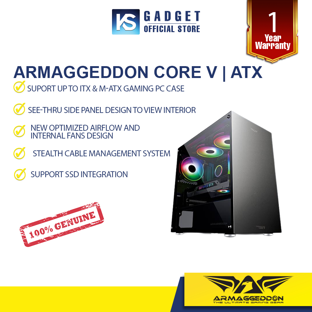 [READY STOCK]Armaggeddon Core V | ATX Gaming PC Case with Tempered ...