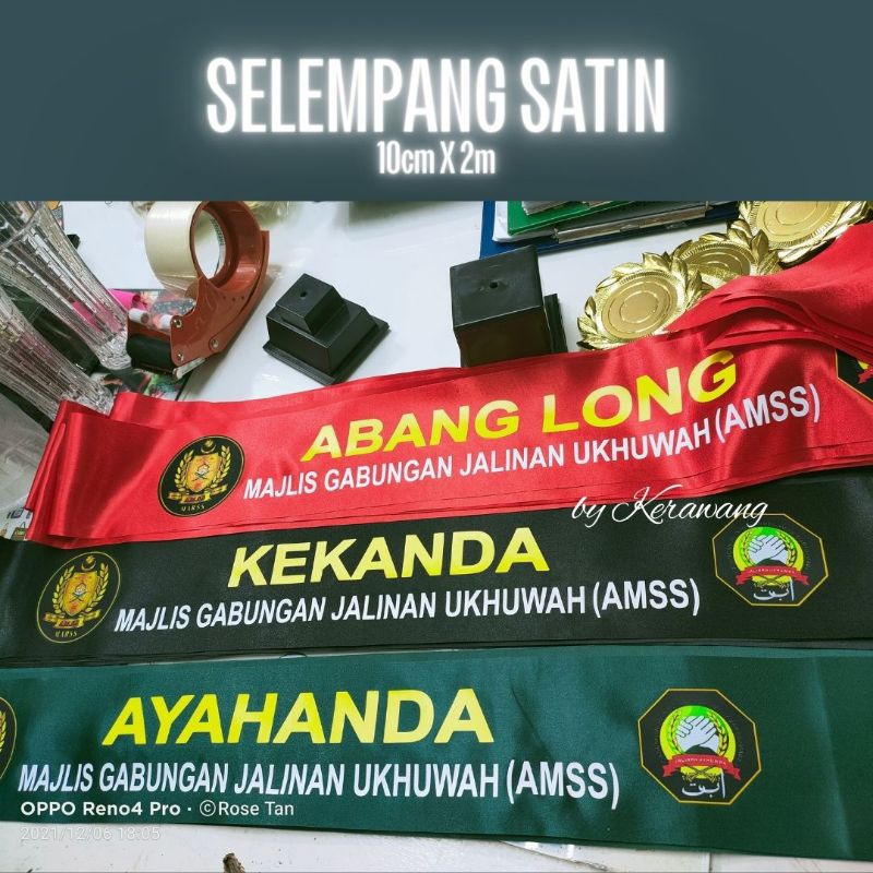Selempang Satin 10cm X 180cm custom WORDING | Shopee Malaysia