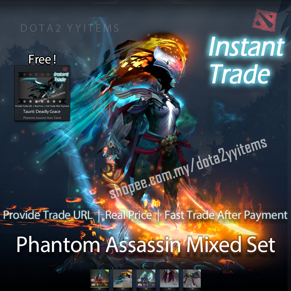 DOTA2 Phantom Assassin (PA) Mixed Set [Arcana Manifold/Codicil/Fearful/Bloodroot] 幻影刺客 混搭 无双诡魅 ...
