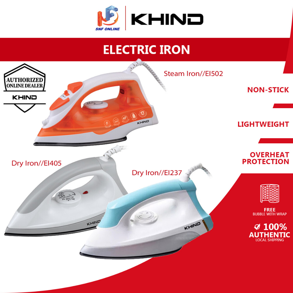 Khind Seterika Electric Dry / Steam Iron EI237 EI405 EI502 | Shopee ...