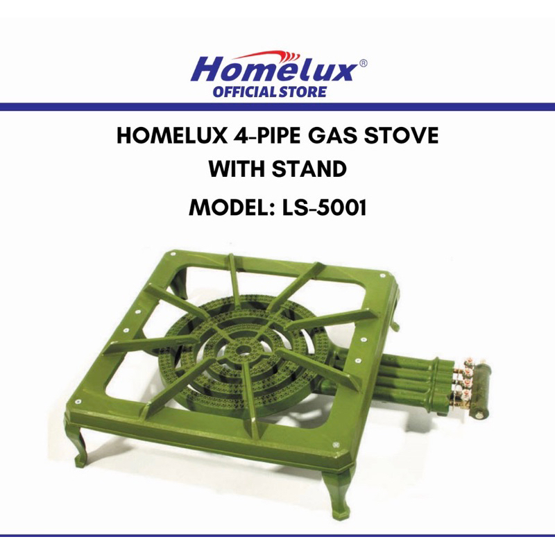 HOMELUX (HL-5001)Low Pressure Gas STOVE WITH Stand(4Pipe)Dapur Gas ...