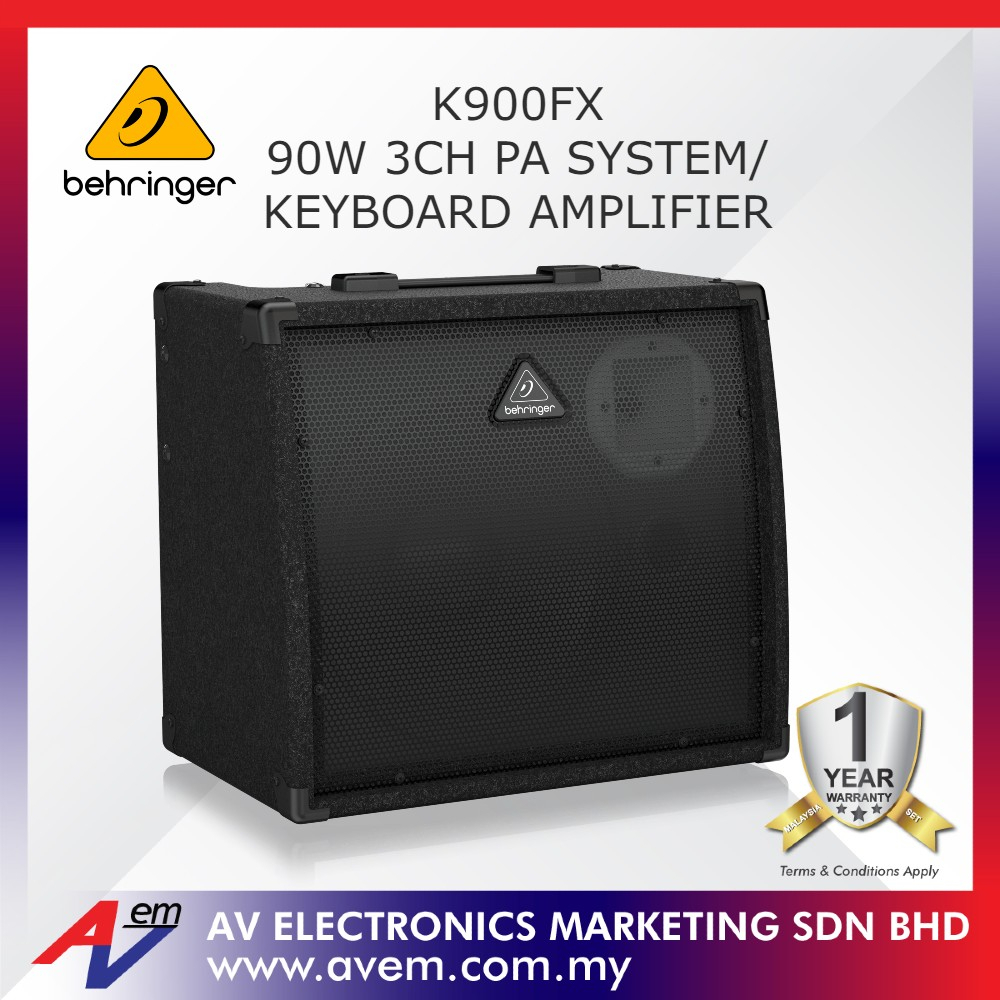 BEHRINGER ULTRATONE K900FX Ultra-Flexible 90-Watt 3-Channel PA System ...