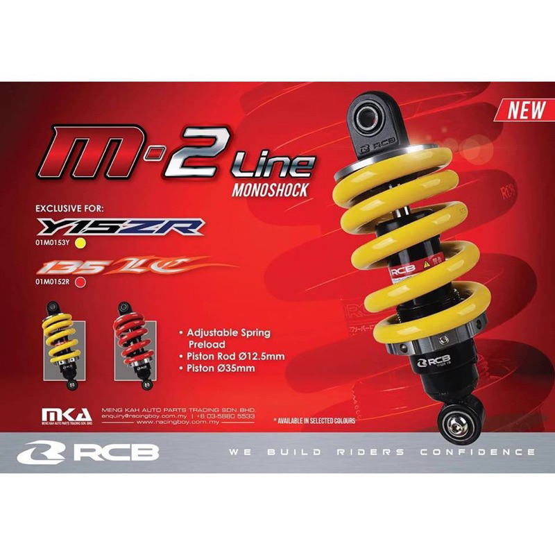 MONOSHOCK RCB M2 LINE YAMAHA LC135 Y16 Y15 RS150 RSX SYM VF3i 100% ...