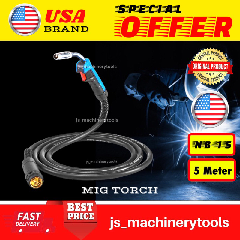 MIG Welding Torch MB15 / Full Set 3mter /4meter/5meter Heavy Duty ACO I ...