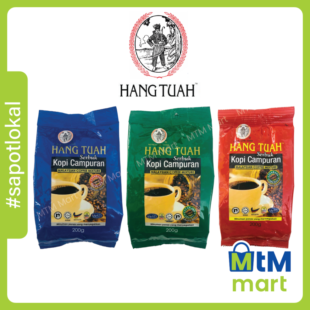 Kopi HANG TUAH Biru Hijau Oren Malaysia Coffee Mixture Liberica Robusta ...