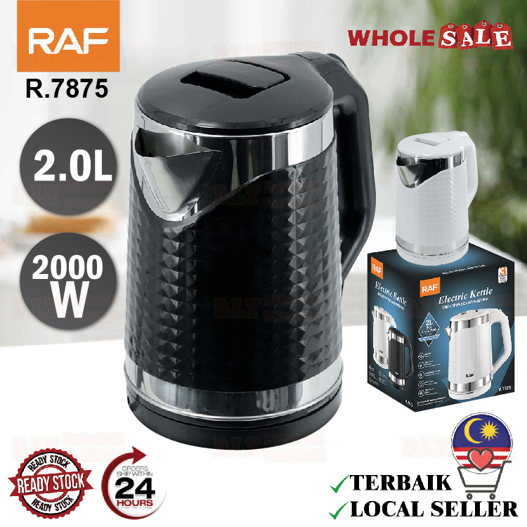 RAF 2.0L Cordless Electric Jug Kettle 2000W Fast Boiling 360° Rotating ...