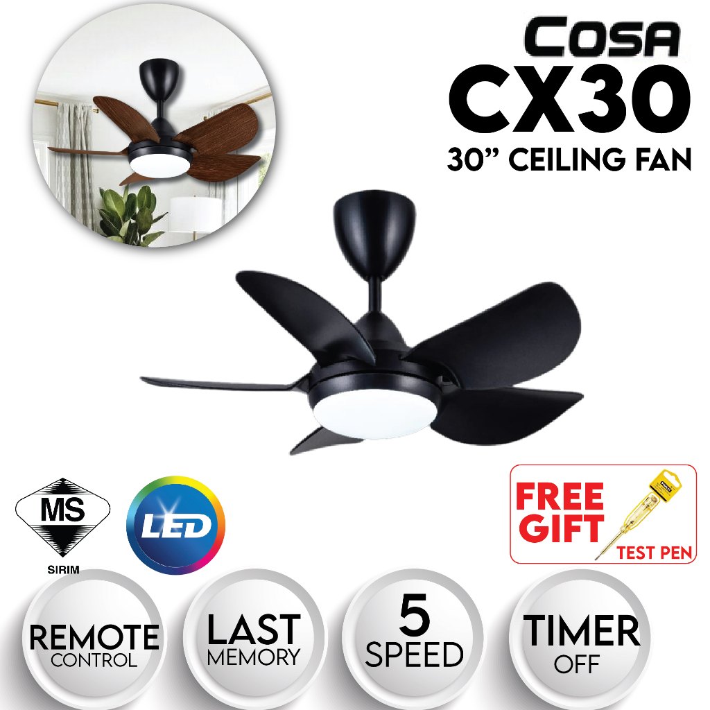 Alpha Cosa CX30 LED 5B 30 inches Remote Ceiling Fan | Shopee Malaysia