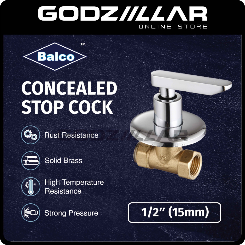 Balco Stopcock Stop Cock | Concealed / Chrome | Bathroom Shower Stop Cock (1/2" & 3/4" & 1 ...