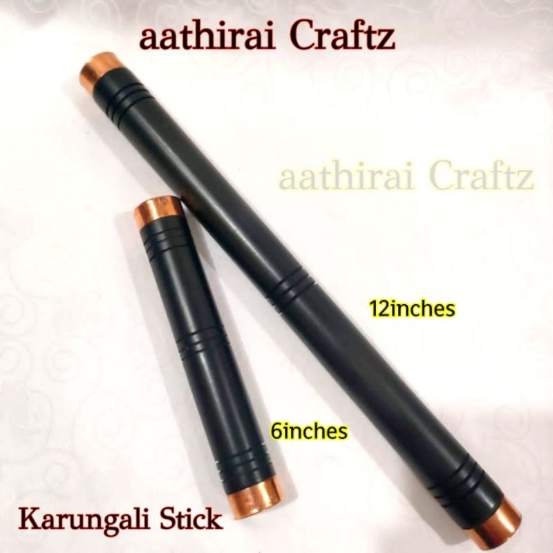 Original Black Ebony Wood/ Karungali Kattai stick with Copper Cap ...