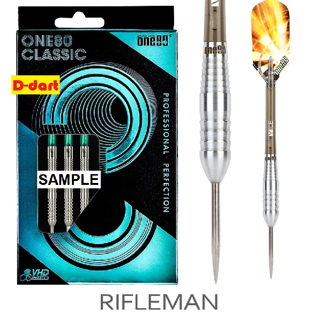 (SALE) ONE80 STEEL TIP DART - 22G RIFLEMAN 80% HD TUNGSTEN DARTS (22G ...