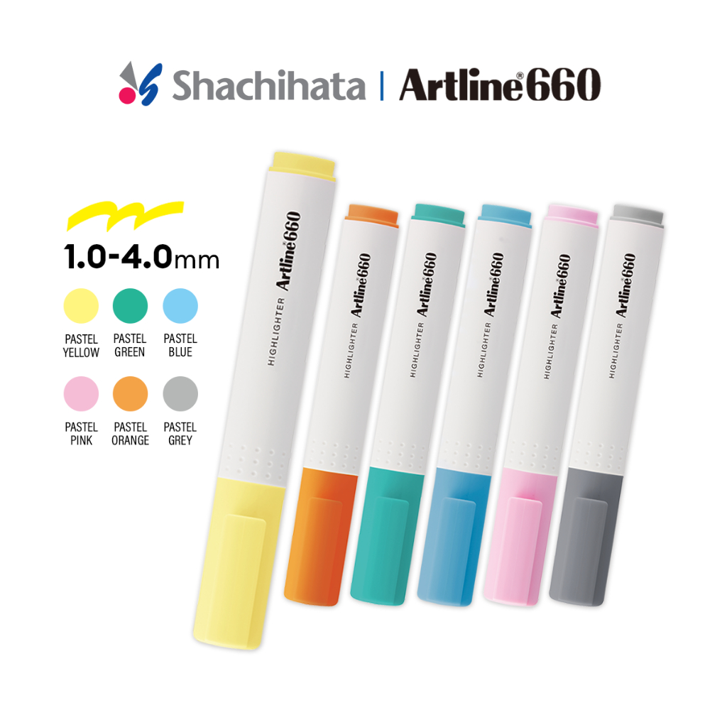 Artline 660 Highlighter Pastel 6 Colours | Shopee Malaysia