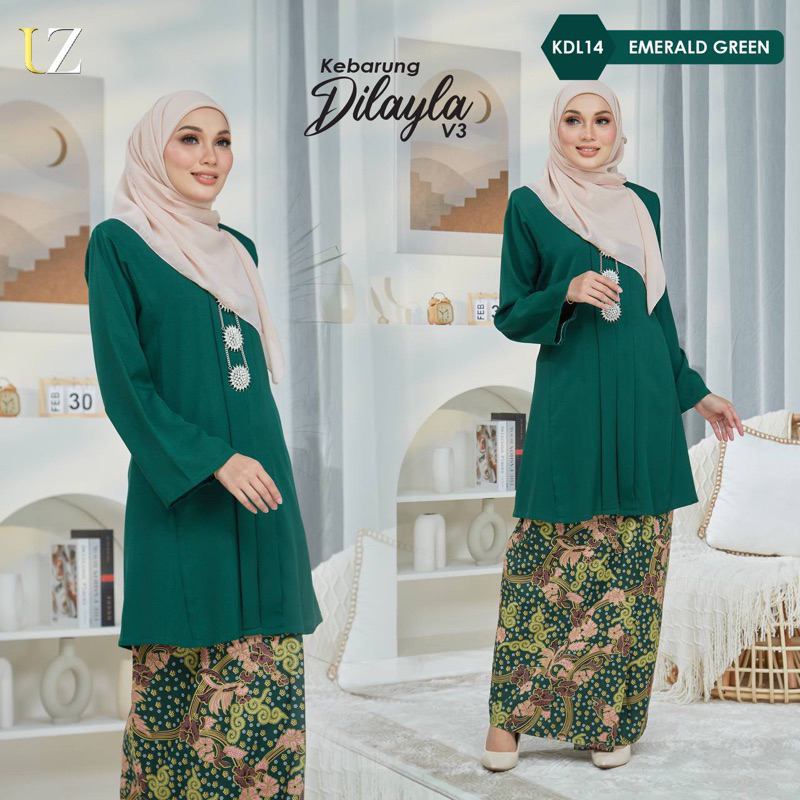 Kebarung Dilayla v3 | Baju Kurung Kebarung Batik | Kebarung Labuh (Size ...