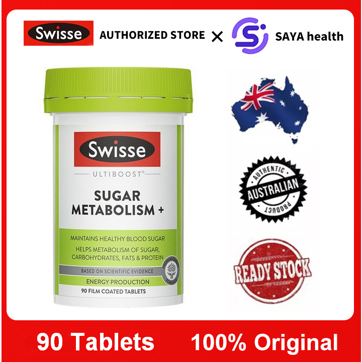 Swisse Ultiboost Sugar Metabolism+ 90 Film Coated Tablets Balanced ...