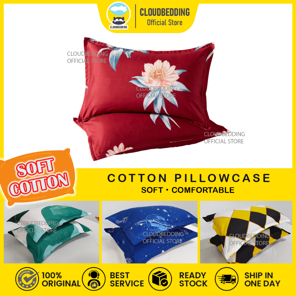 100% Premium Cotton Pattern Sarung Bantal Tidur Sarung Bantal Kepala ...