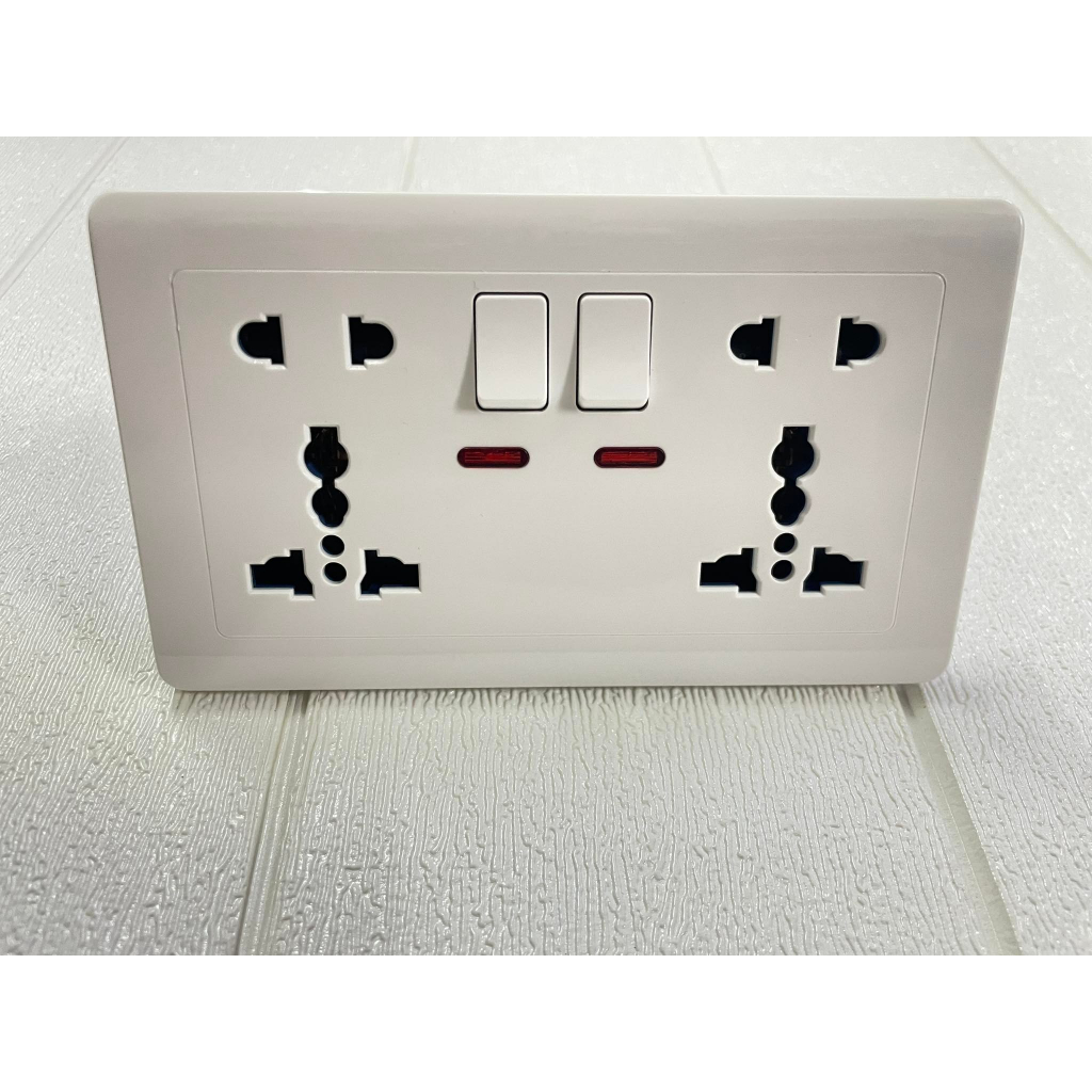 Plug socket universal 3pin 5pin 8pin single / double switch socket 13a ... Plug socket universal 3pin 5pin 8pin single / double switch socket 13a ...