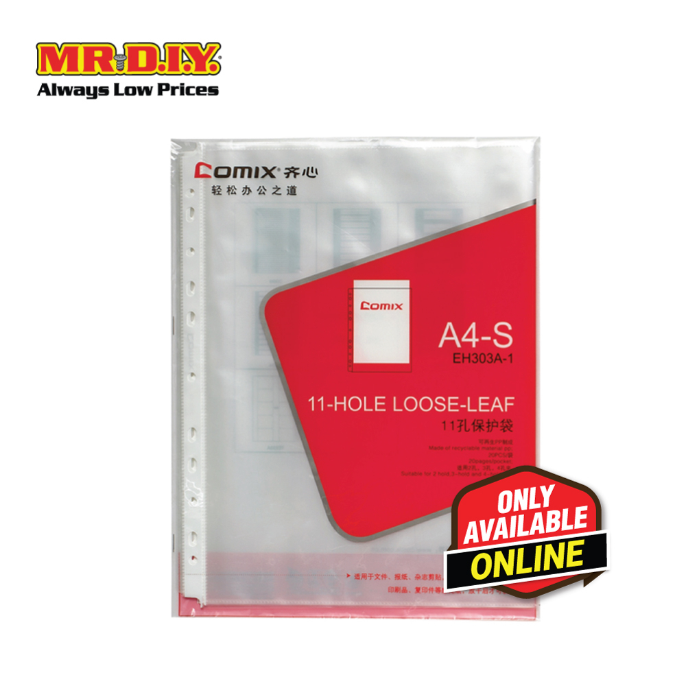 COMIX A4 Clear Sheet With 11 Holes (100 pieces) | Shopee Malaysia