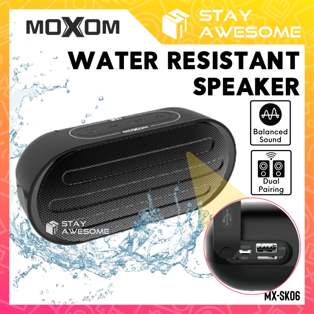 MOXOM Waterproof IPX7 Portable Mini Speaker Bass TWS Bluetooth Spiker ...