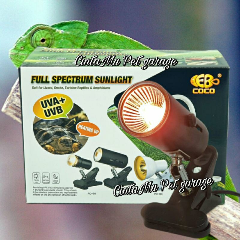 Coco full spectrum UVA+UVB sunlight for reptile Lampu UVA UVB kura kura ...