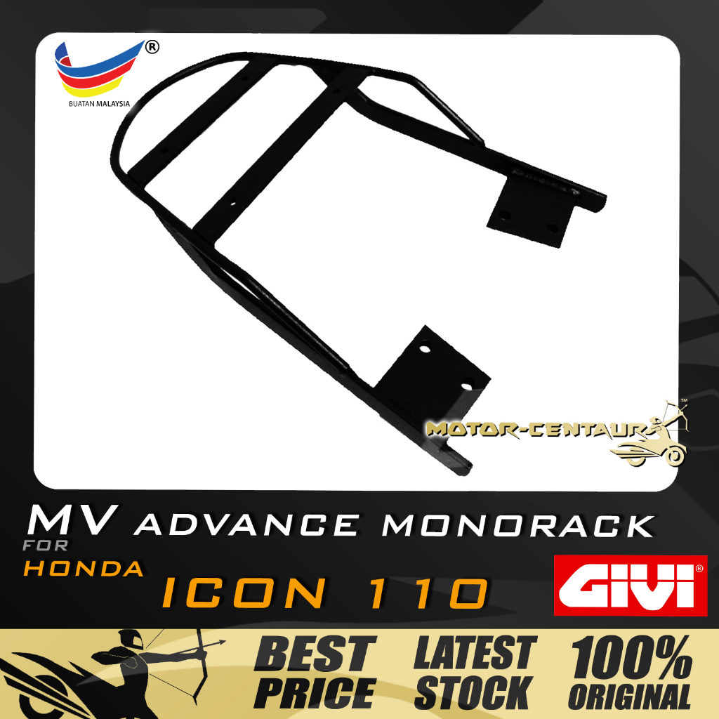 MONORACK GIVI (MV/MRV) FOR ALL HONDA MOTORCYCLES RS150R,RSX,EX5,DREAM,WAVE,FUTURE,DASH,SPACY ...