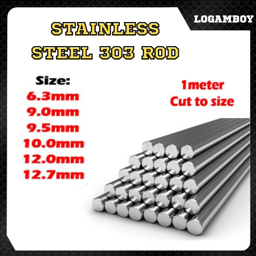 STAINLESS STEEL ROD BAR SS303 SHAFT BATANG BULAT TIDAK KARAT 6mm 6.3mm ...