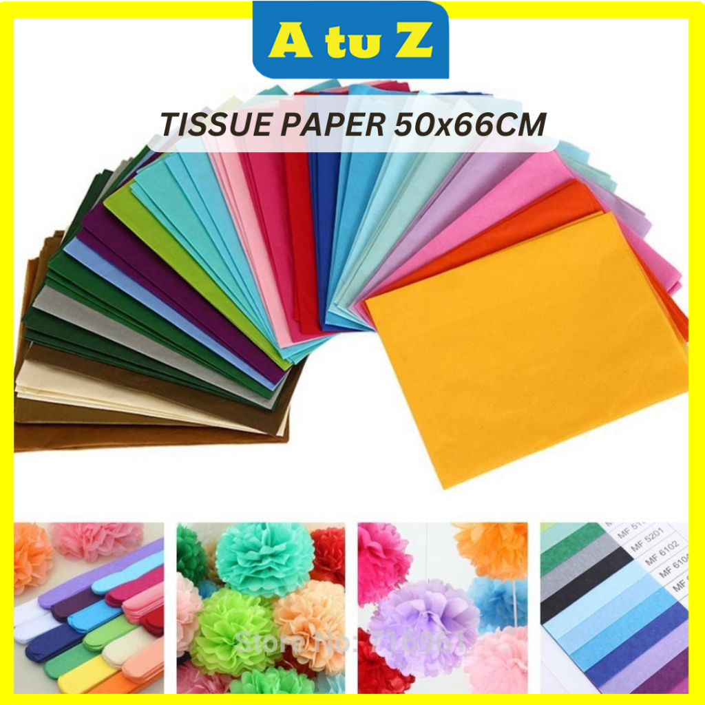 AtuZ 10pcs Tissue Paper 50*66cm Colorful Tissue Paper Gift Wrap 10 ...
