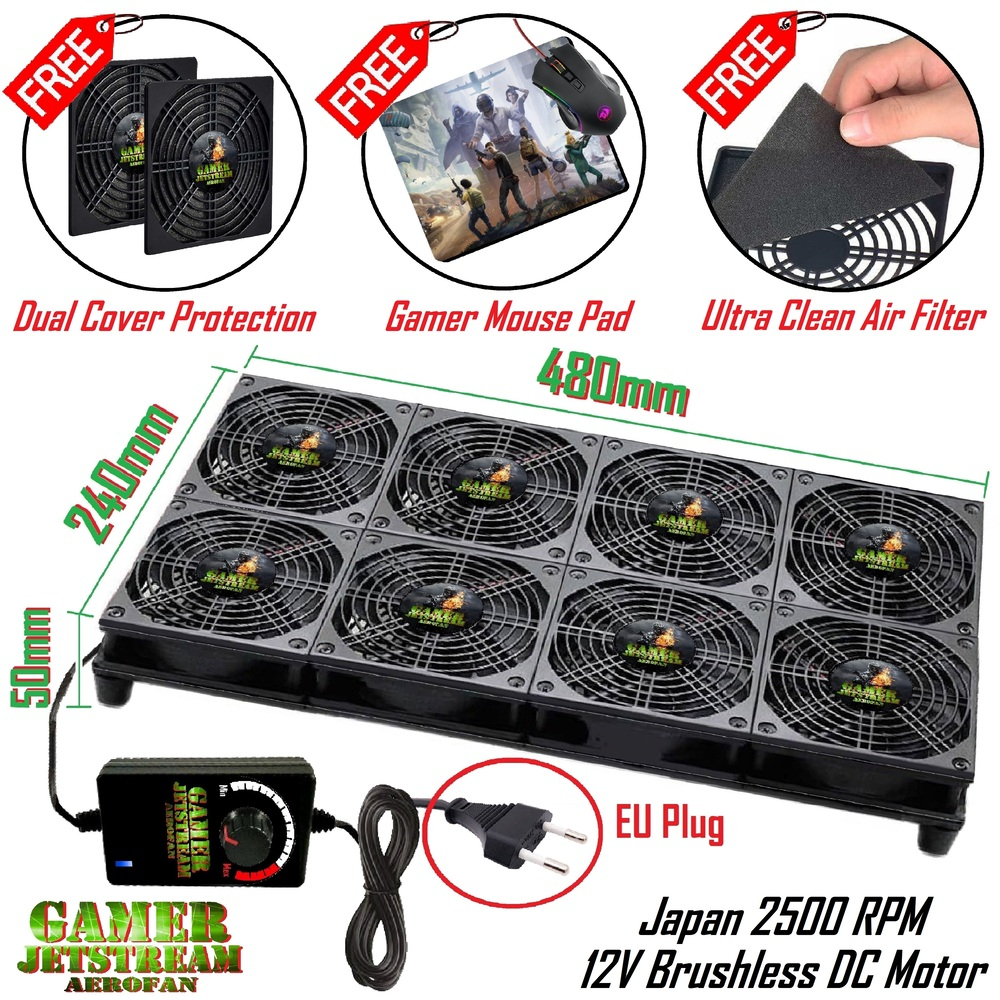 240mm x 480mm ( 8 Fan ) With Speed Control GAMER JETSTREAM AEROFAN ...