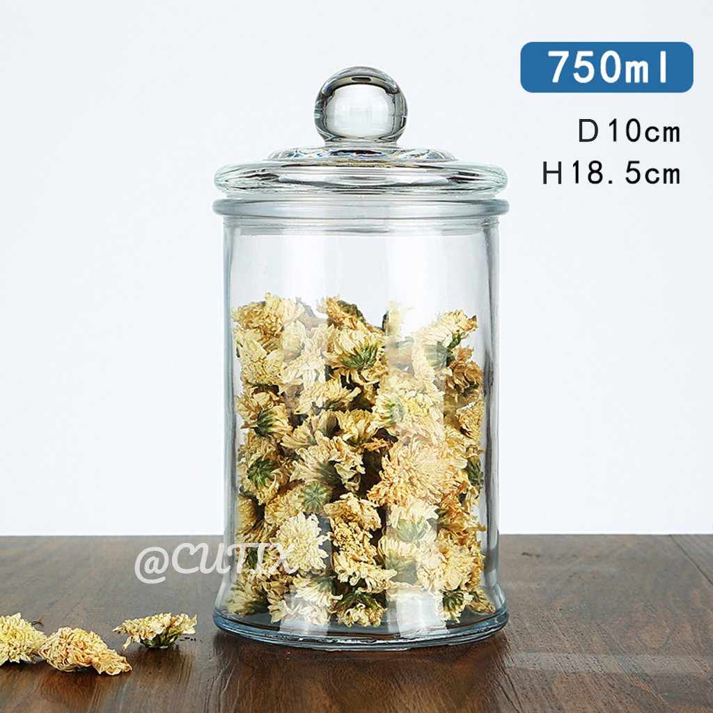 [Set 4-6pcs] 750ml Airtight Glass Cookies Jar Storage Container Bottle ...