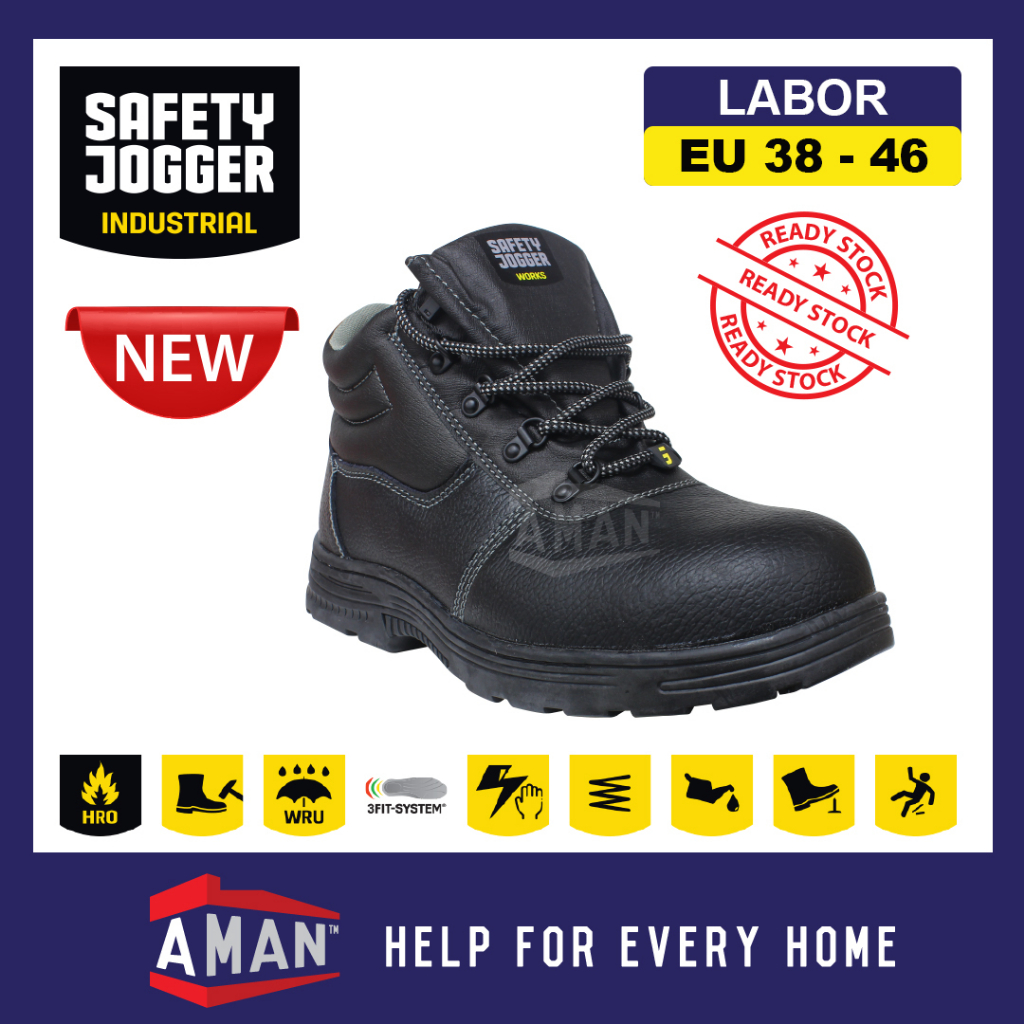 SAFETY JOGGER Labor S3 Safety Shoe Boot Steel Toecap Midsole Rubber ...