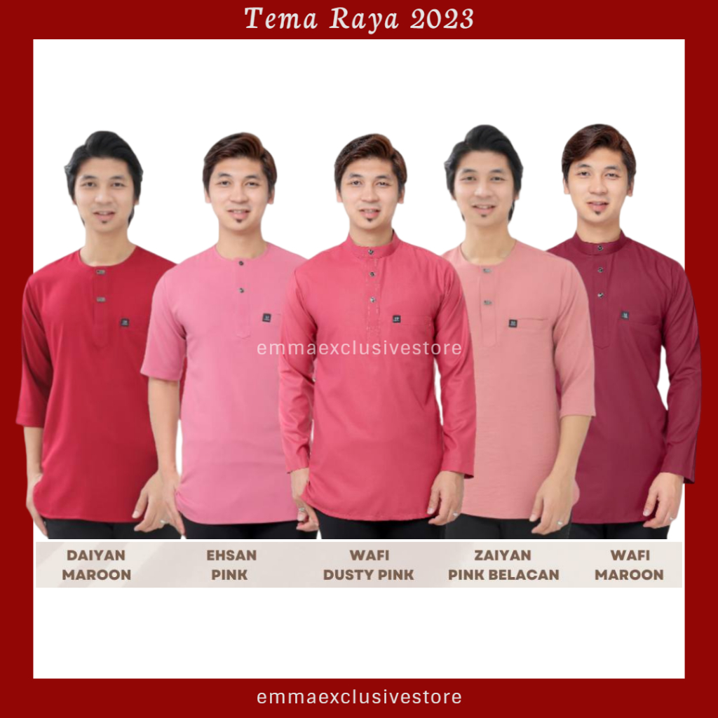 Kurta Raya 2023 Kurta Maroon Dusty Pink Belacan Kurta Lelaki Dewasa ...
