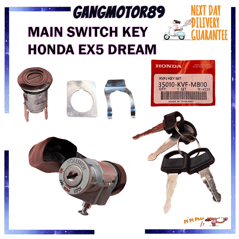 MAIN KEY SWITCH FULL SET EX5 DREAM HONDA THAILAND ORIGINAL KUNCI ...