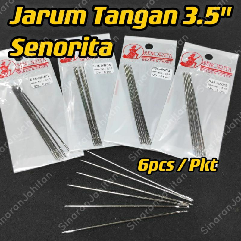 (1pkt-6pcs)Jarum Tangan Senorita 3.5inci / Sewing Needle / Jarum Tangan ...