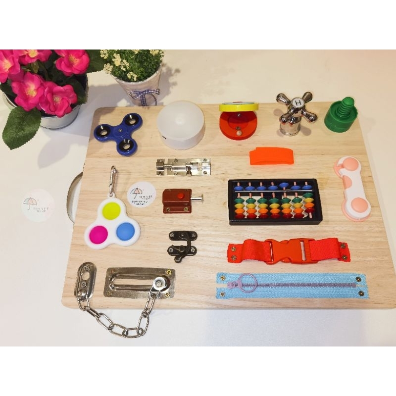 Montessori papan sibuk busy board learning toy ready made for kids and ...