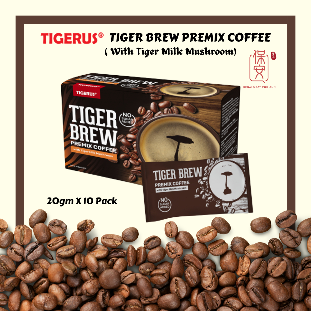 Tigerus ® Tiger Brew Premix Coffee With Tiger Milk Mushroom (No Sugar Added) | Shopee Malaysia