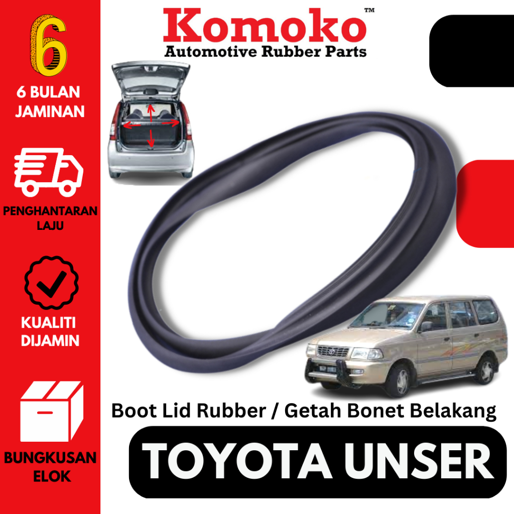 Toyota Unser 2000 2002 KOMOKO Boot Lid Rubber / Getah Bonet Belakang ...