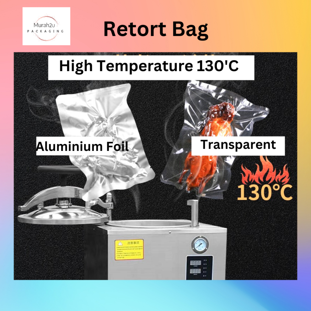 50pcs Retort Pouch High Temperature 130℃ Aluminum Foil/Transparent ...