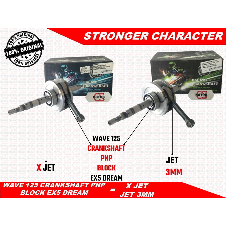 WAVE 125 PNP EX5 DREAM RACING CRANKSHAFT JET 3MM JET ROD 3MM STRONGER ...
