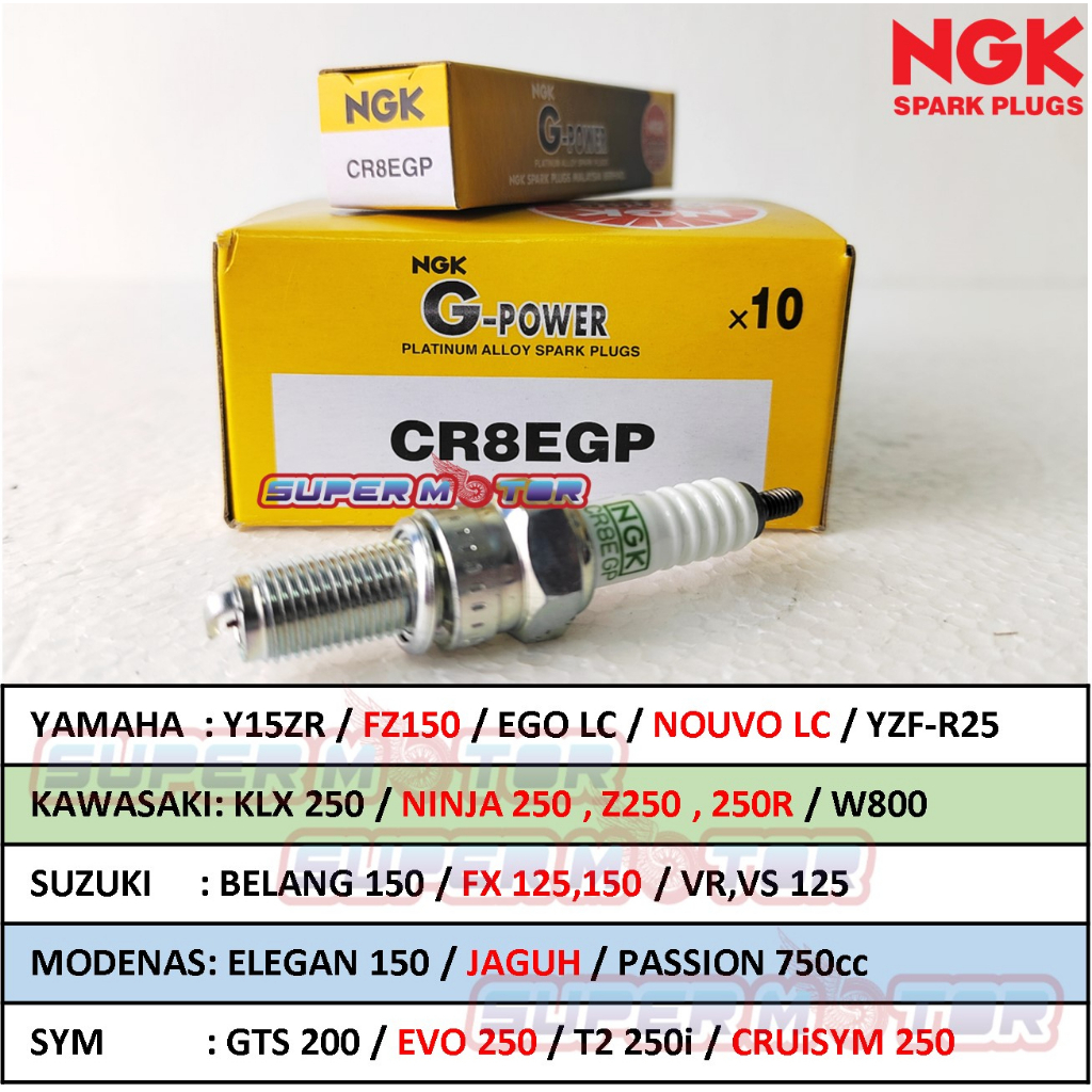 NGK SPARK PLUG G-POWER MOTOR 100% ORI - CPR8EA-9/ CPR6EA-9/ CPR8EA-9 G-POWER UTK YAMAHA LC135 ...